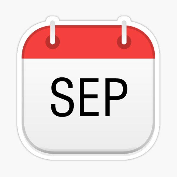 "September Calendar Sticker" Sticker by Carprincess | Redbubble
