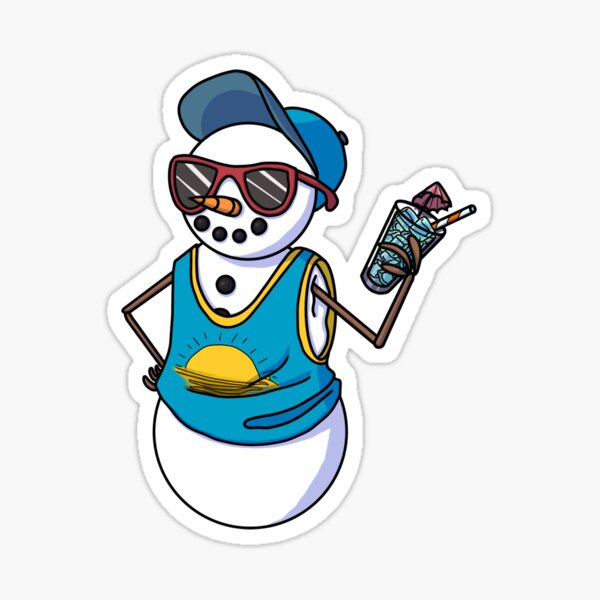 "California Snowman" Sticker by MadelineSecules | Redbubble
