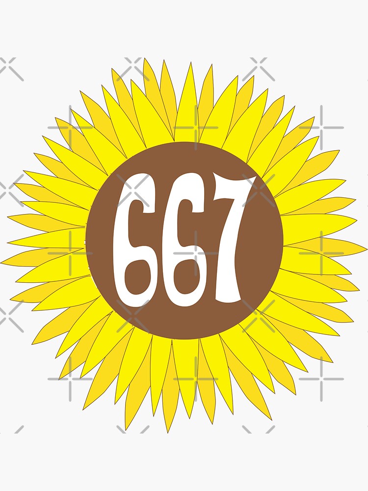 "Hand Drawn Maryland Sunflower 667 Area Code" Sticker for Sale by ...