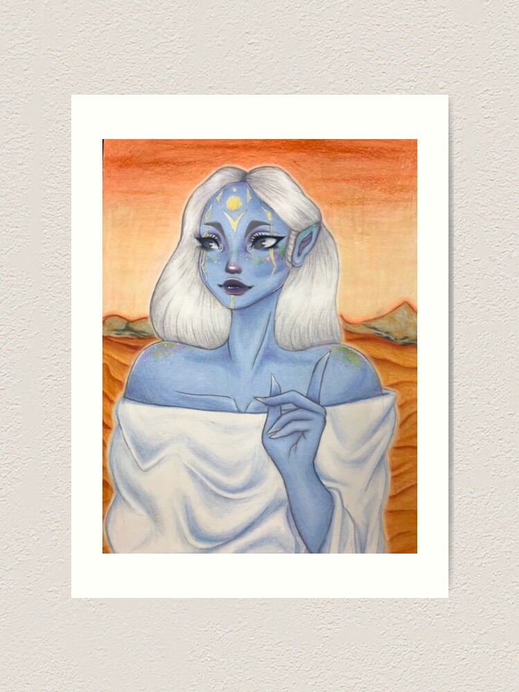 "Blue Alien" Art Print by hannahisreeding | Redbubble
