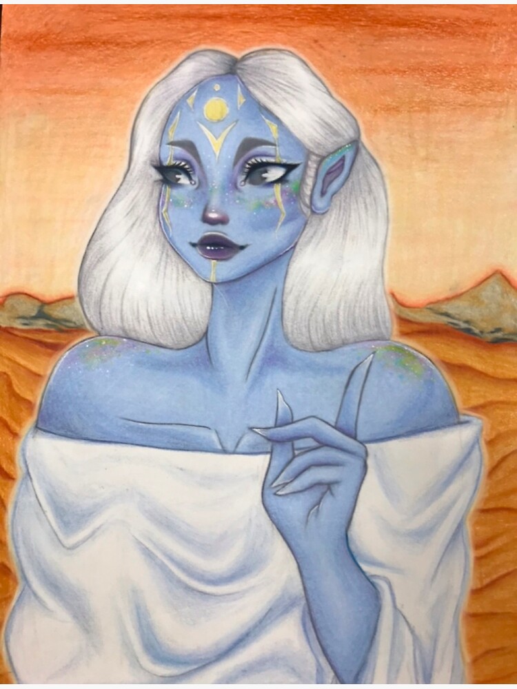 "Blue Alien" Art Print by hannahisreeding | Redbubble