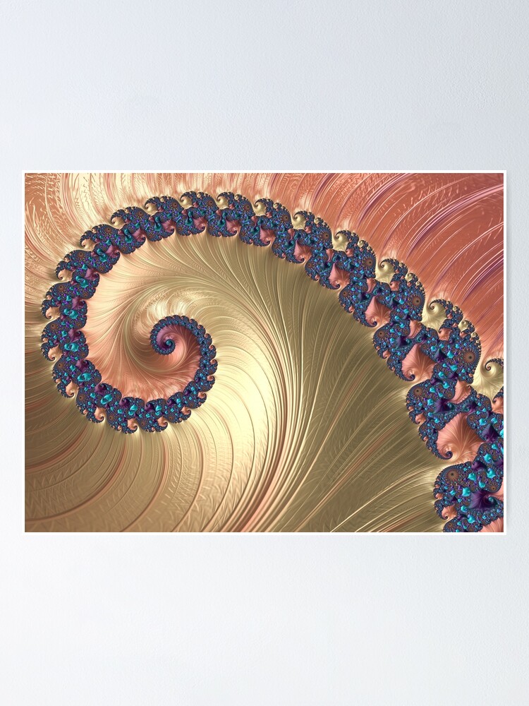 "Shiny Golden Spiral" Poster by fineart2017 | Redbubble