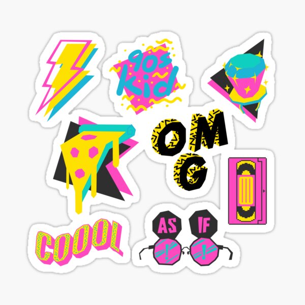 "90's Sticker Pack" Sticker for Sale by ashleyherkie | Redbubble