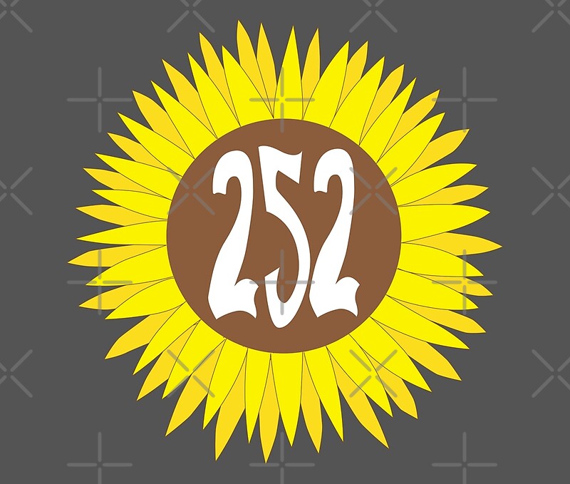"Hand Drawn North Carolina Sunflower 252 Area Code" by itsrturn | Redbubble