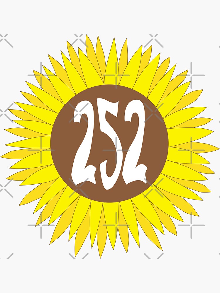 "Hand Drawn North Carolina Sunflower 252 Area Code" Sticker for Sale by ...