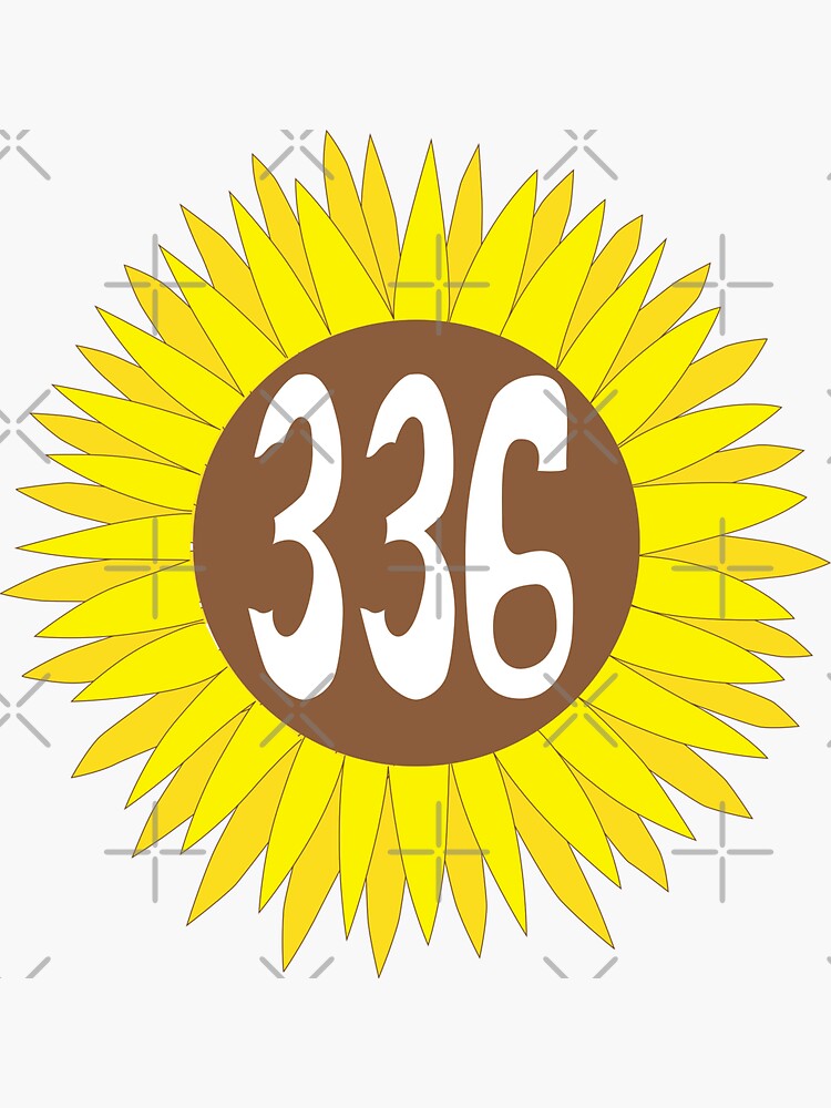 "Hand Drawn North Carolina Sunflower 336 Area Code" Sticker for Sale by ...