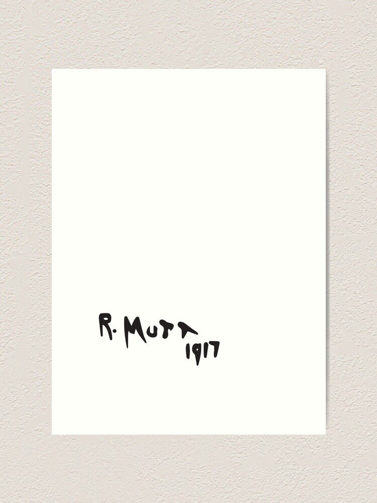 "R. Mutt 1917, Fountain by Marcel Duchamp" Art Print for Sale by ...
