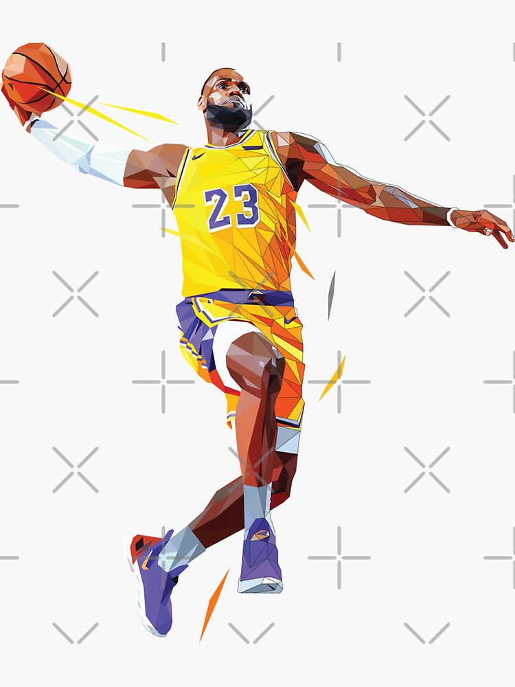 "LeBron James lowpoly" Sticker for Sale by pxlG | Redbubble