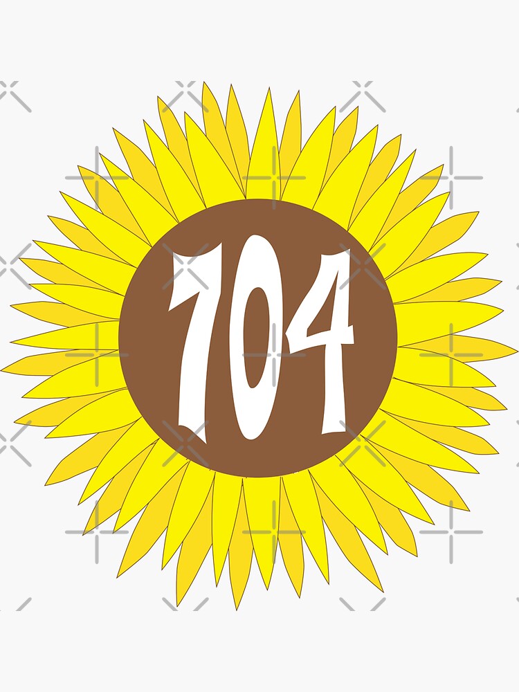 "Hand Drawn North Carolina Sunflower 704 Area Code" Sticker by itsrturn ...