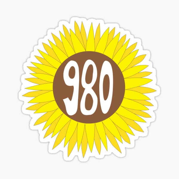 "Hand Drawn North Carolina Sunflower 980 Area Code" Sticker by itsrturn ...