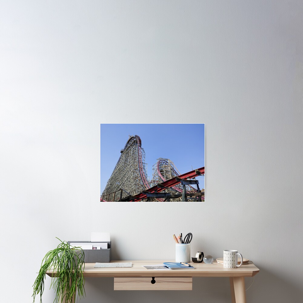 "New Texas Giant at Six Flags Over Texas" Poster by MontagnaMagica ...