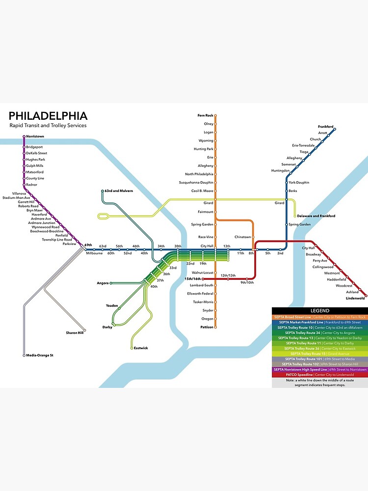 "Philadelphia Railway Map" Photographic Print by thetransitgirl | Redbubble