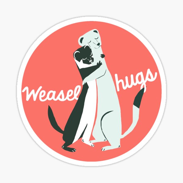 "Weasel hugs Logo" Sticker for Sale by belettelepink | Redbubble