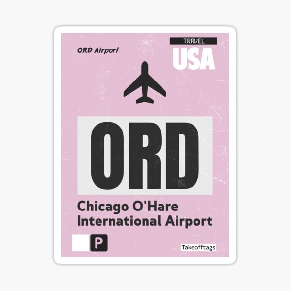 "ORD Chicago airport code" Sticker for Sale by Aviators | Redbubble