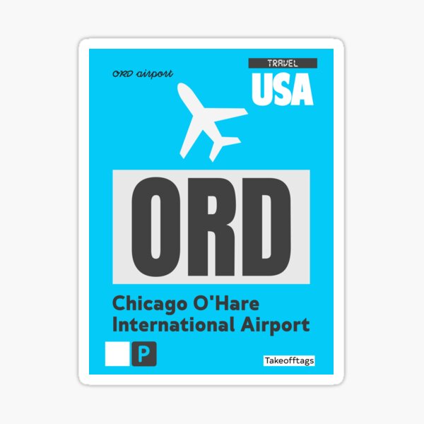 "ORD Chicago airport code Super" Sticker for Sale by airportstickers K ...