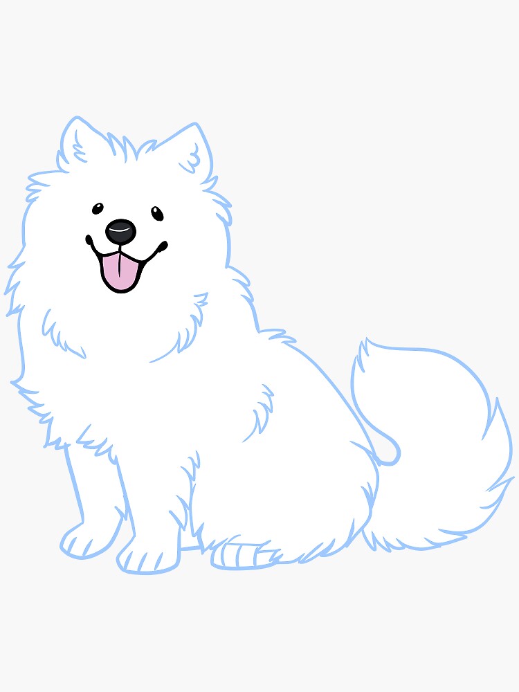 "Cute Cartoon Samoyed Dog" Sticker for Sale by asslinnw | Redbubble