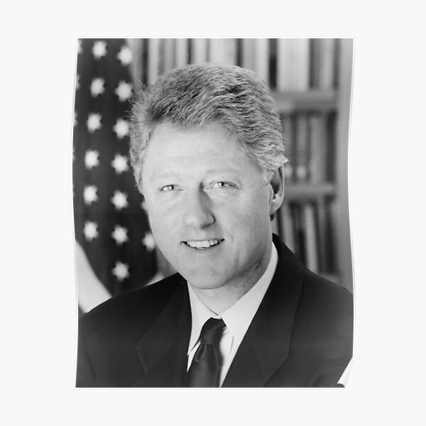 "Vintage President Bill Clinton Portrait" Poster for Sale by pdgraphics ...