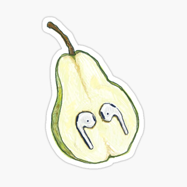 "Pear Pods (Air Pods) Drawing " Sticker for Sale by shaeyne | Redbubble