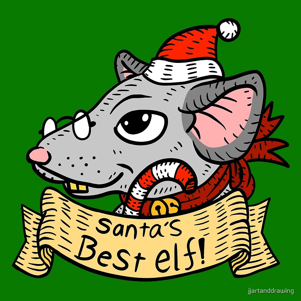 "Santa's best elf. Christmas rat. " by JJ ADX | Redbubble