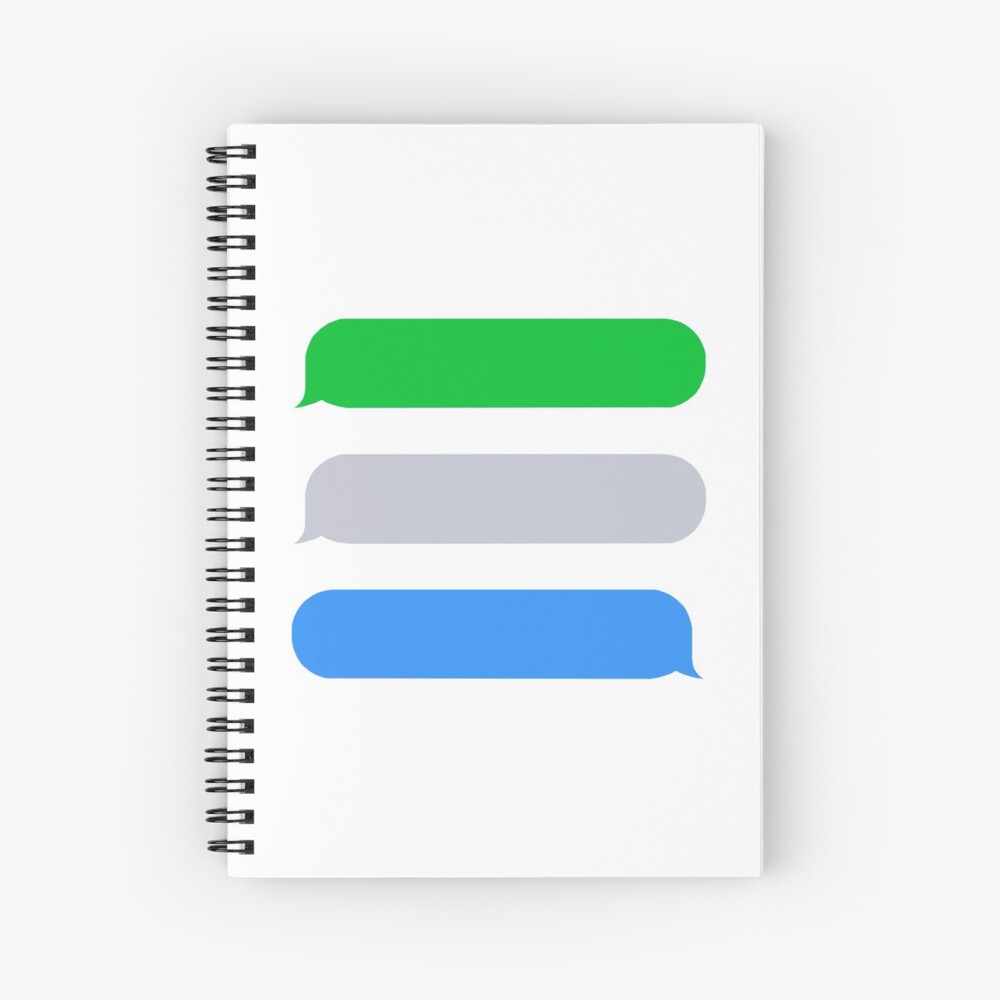 "Blank iMessage Bubbles Bundle" Spiral Notebook for Sale by mdhalloran ...