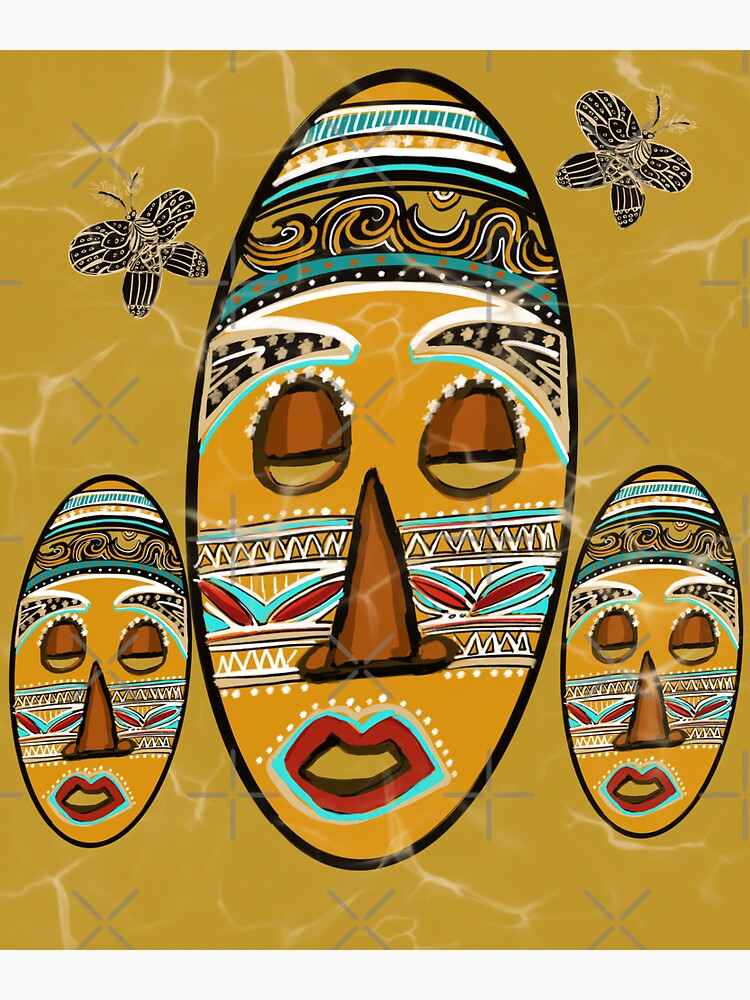 "The African Mask Collection (Face Butterflies)" Sticker for Sale by ...