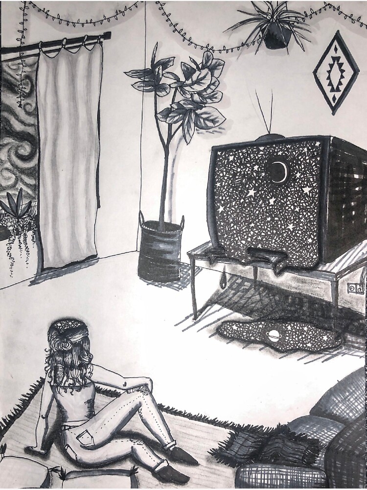 "Spacing Out Boho Girl" Sticker by brigidbernier | Redbubble