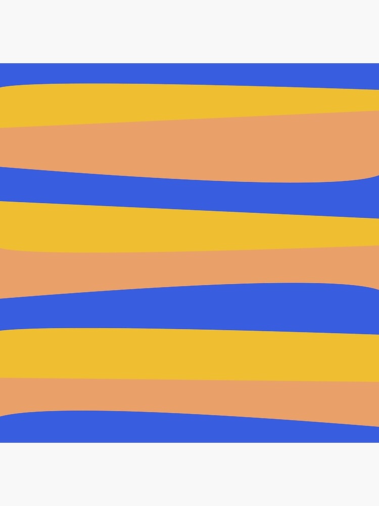 "Groovy Stripes Pattern in Cobalt Blue, Mustard Yellow, and Peach ...