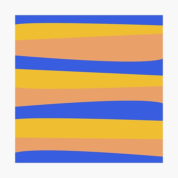 "Groovy Stripes Pattern in Cobalt Blue, Mustard Yellow, and Peach ...