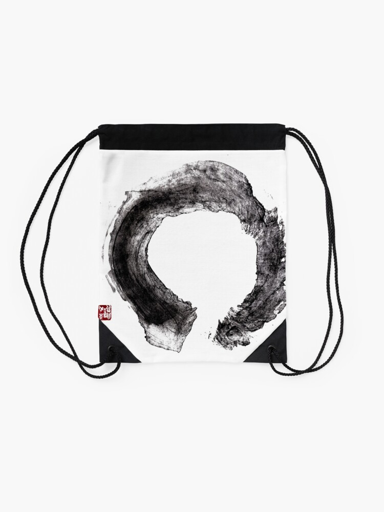 "Enso Zen circle" Drawstring Bag by crimsonbamboo | Redbubble
