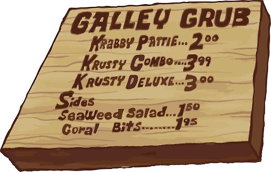 "The Krusty Krab Menu" Poster by IndigoPapa | Redbubble