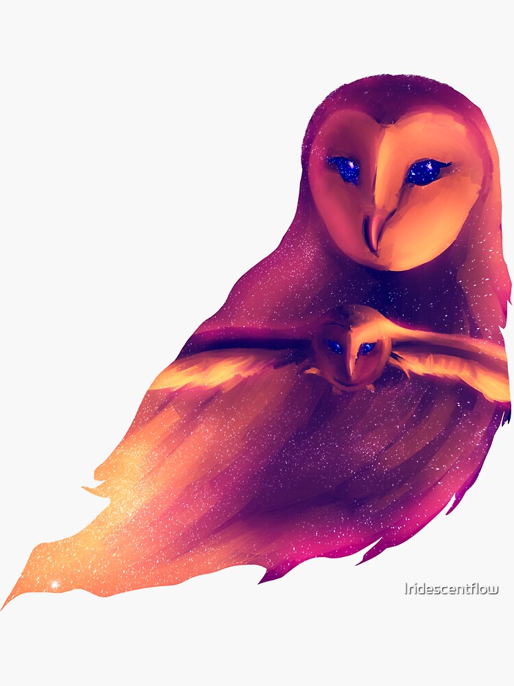 "Space Owl" Sticker for Sale by Iridescentflow | Redbubble