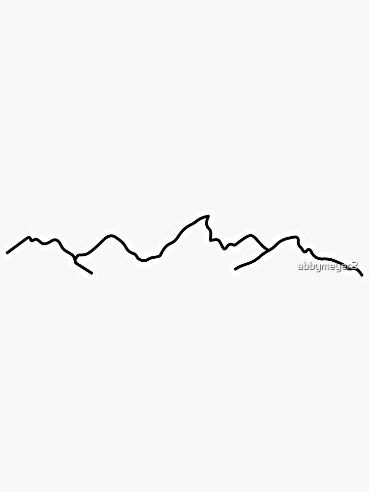 "Mountain Outline" Sticker for Sale by abbymeyer2 | Redbubble