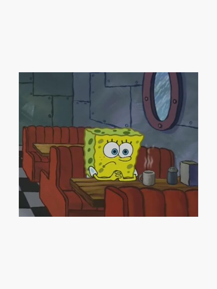 "Spongebob Overthinking" Sticker for Sale by kaylensofia | Redbubble