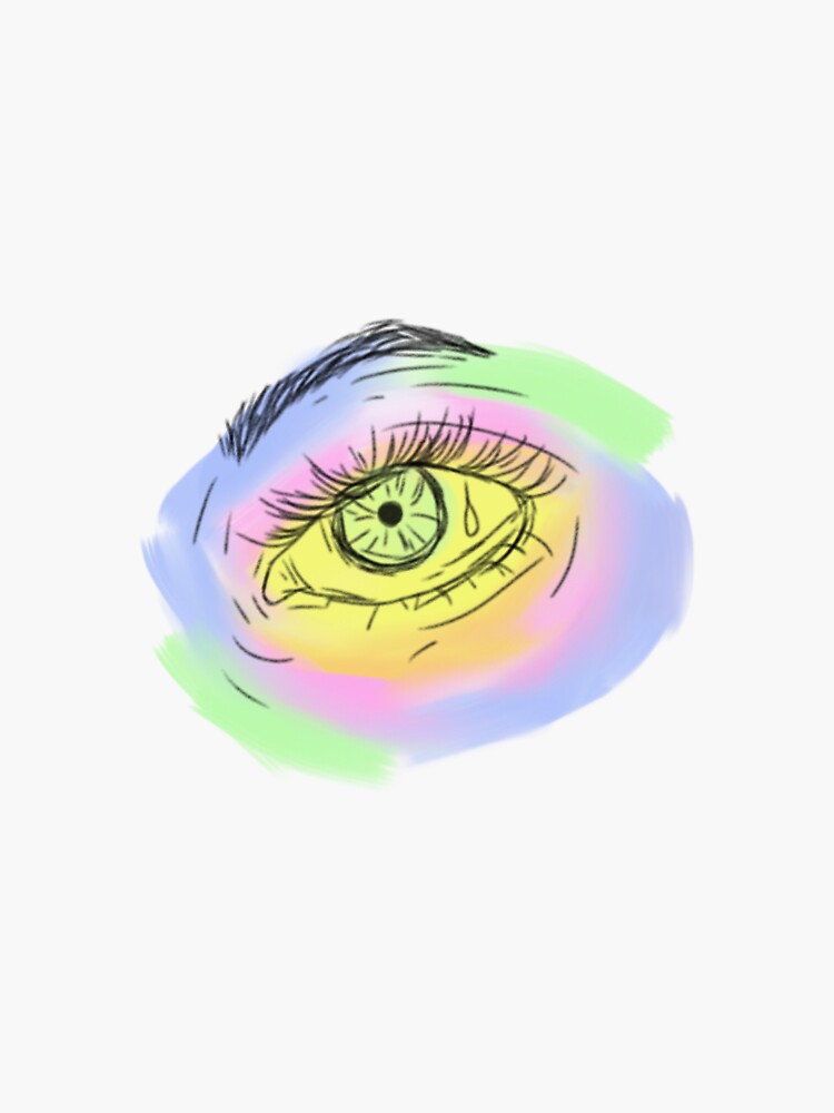 "Pastel Shocked Eye" Sticker for Sale by CarolineAl | Redbubble