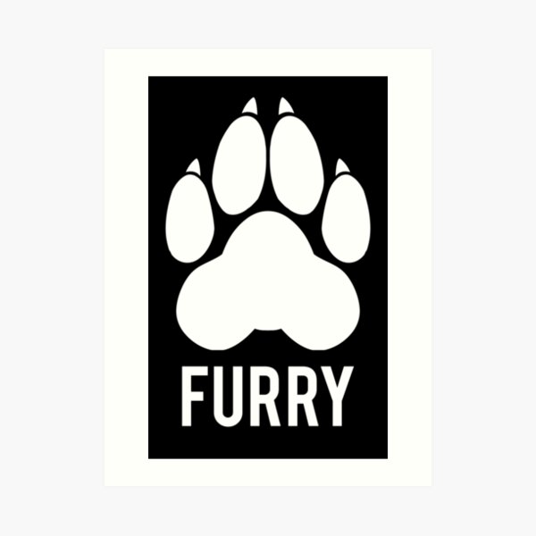 "FURRY pawprint -white-" Art Print by 8Bit-Paws | Redbubble