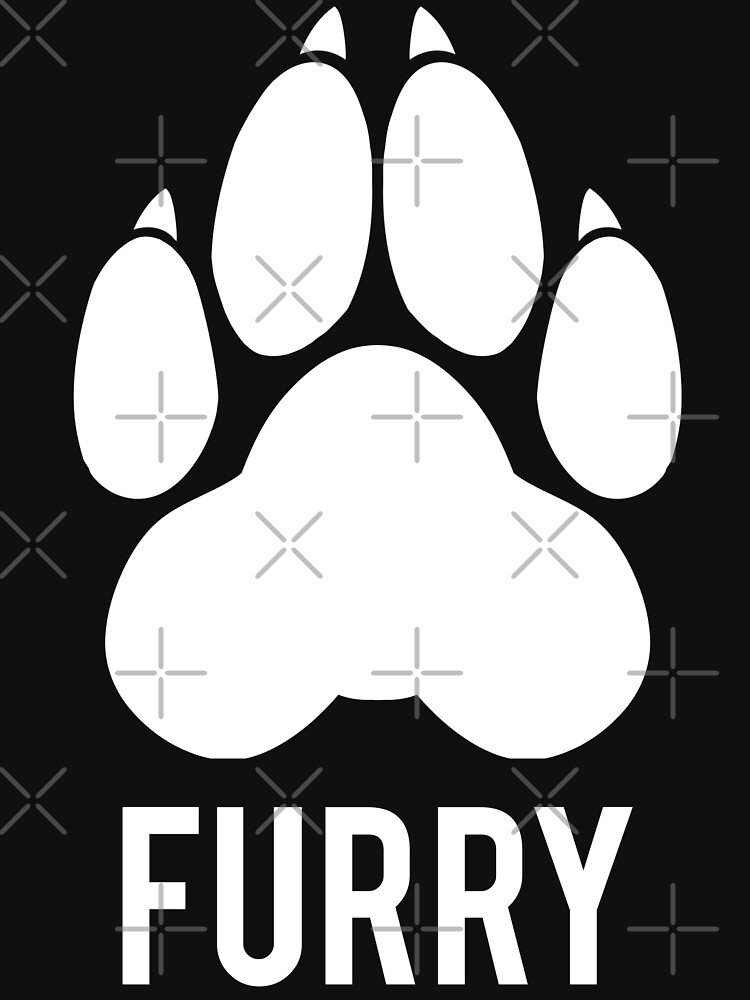 "FURRY pawprint -white-" T-shirt for Sale by 8Bit-Paws | Redbubble ...
