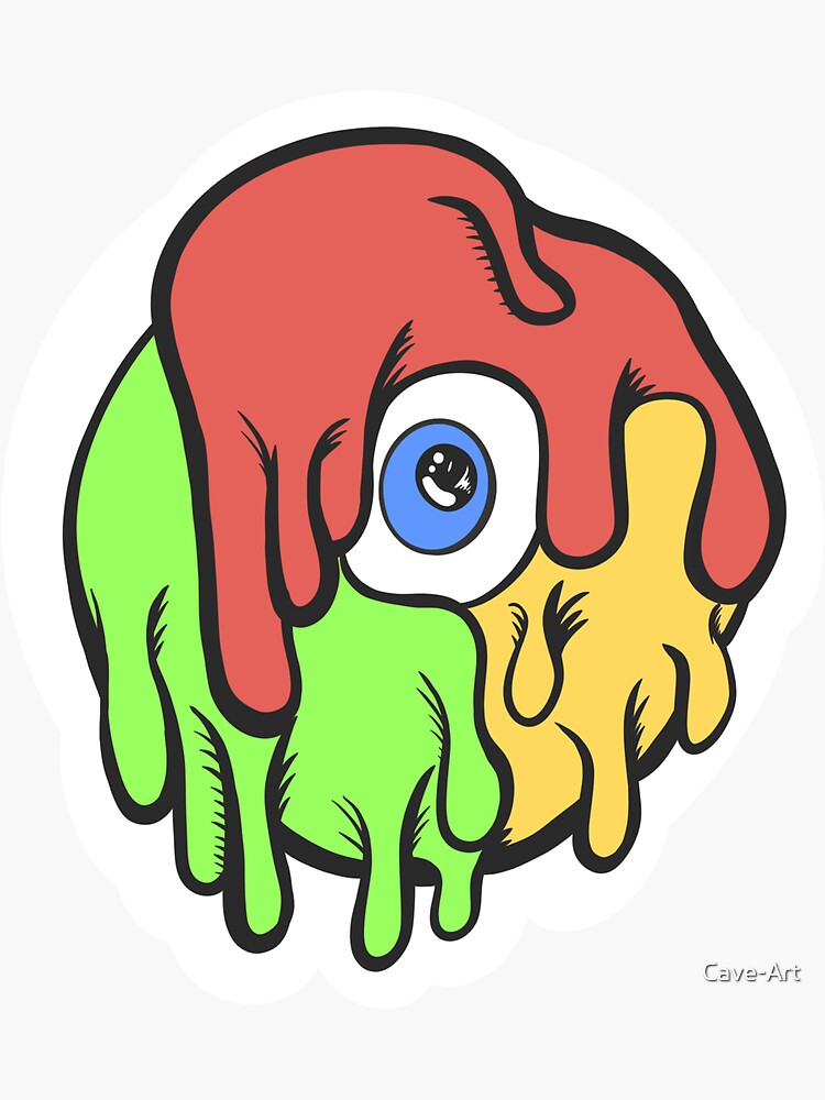 "Chrome Blob Sticker" Sticker for Sale by Cave-Art | Redbubble