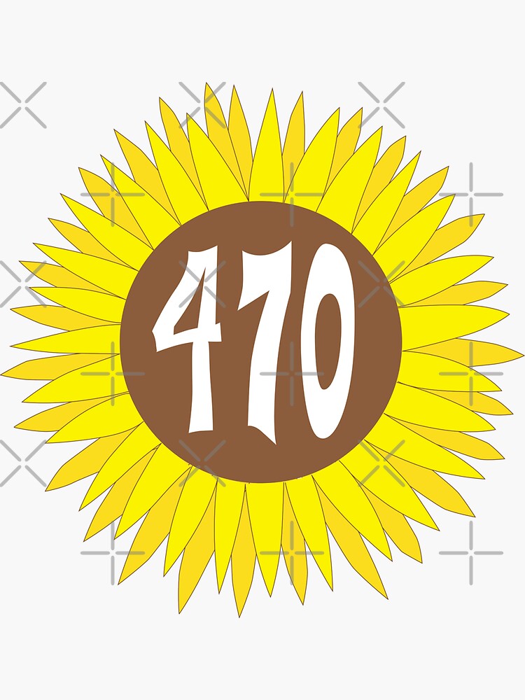 "Hand Drawn Georgia Sunflower 470 Area Code" Sticker for Sale by ...