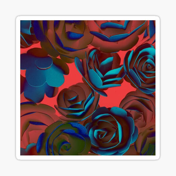"Exposed Red And Blue Roses Pattern" Sticker for Sale by Printpix ...