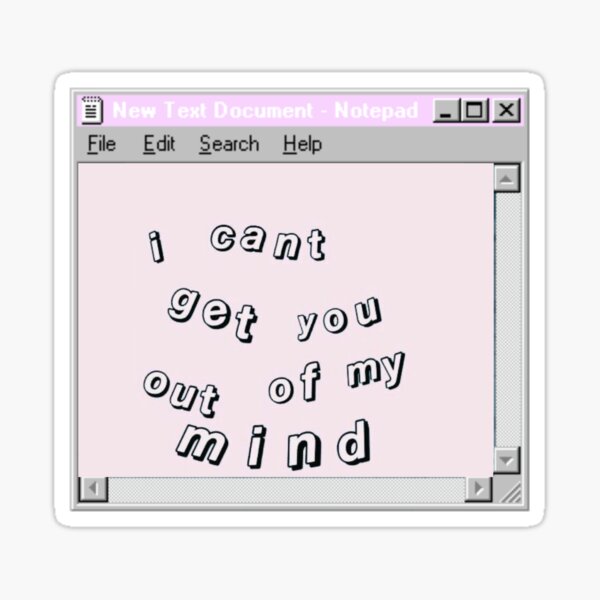 "" I cant get you out of my mind '' Windows aesthetic sticker" Sticker ...