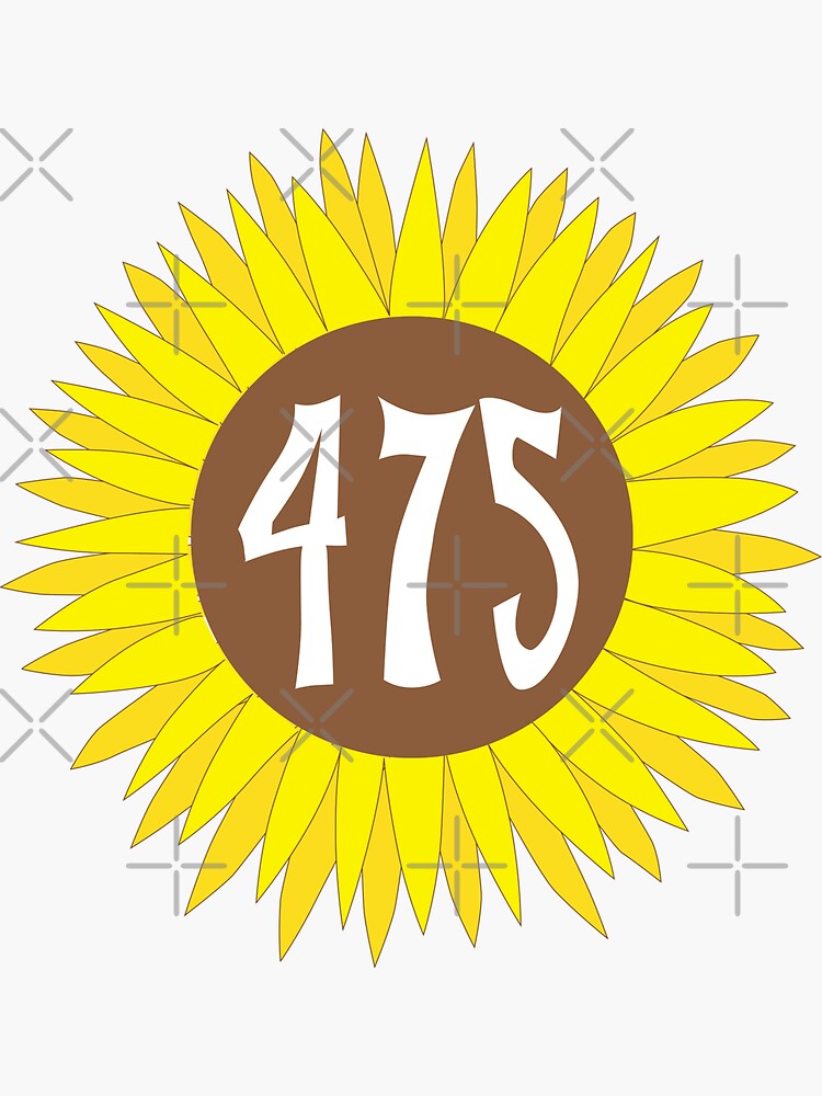 "Hand Drawn Connecticut Sunflower 475 Area Code" Sticker for Sale by ...