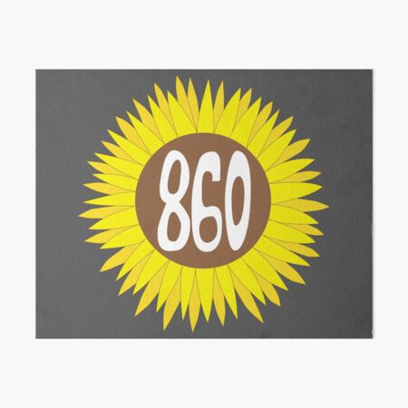"Hand Drawn Connecticut Sunflower 860 Area Code" Art Board Print by ...