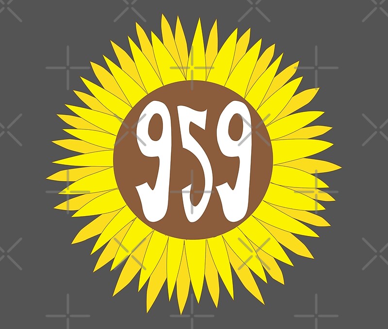 "Hand Drawn Connecticut Sunflower 959 Area Code" by itsrturn | Redbubble