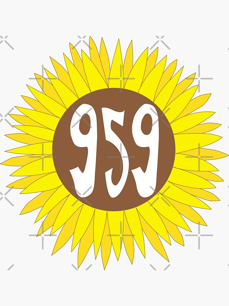 "Hand Drawn Connecticut Sunflower 959 Area Code" Sticker for Sale by ...