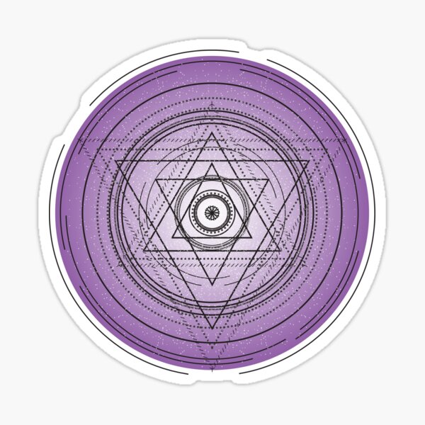 "Purple sacred geometry circle with alchemy symbolism" Sticker for Sale ...