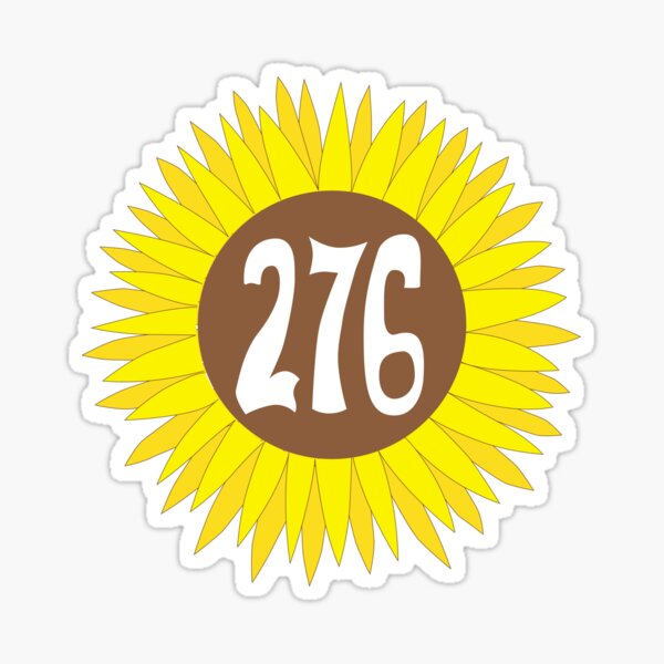 "Hand Drawn Virginia Sunflower 276 Area Code" Sticker by itsrturn ...