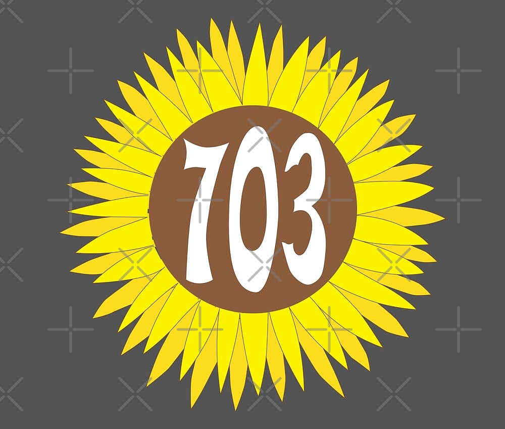 "Hand Drawn Virginia Sunflower 703 Area Code" by itsrturn | Redbubble