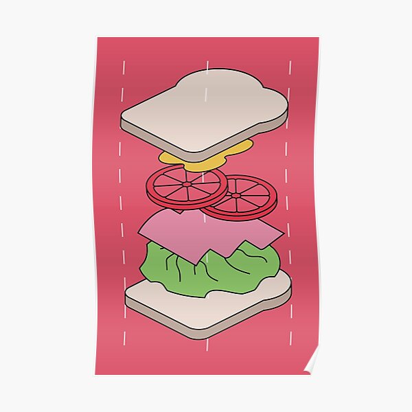 "Exploded Sandwich Diagram. Graphic Artwork" Poster by ColinKinnis ...