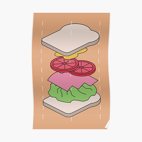 "Exploded Sandwich Diagram. Graphic Artwork" Poster by ColinKinnis ...