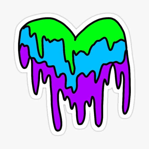 Printable Celebration Drippy Heart Sticker Sheets Embellishments Paper ...